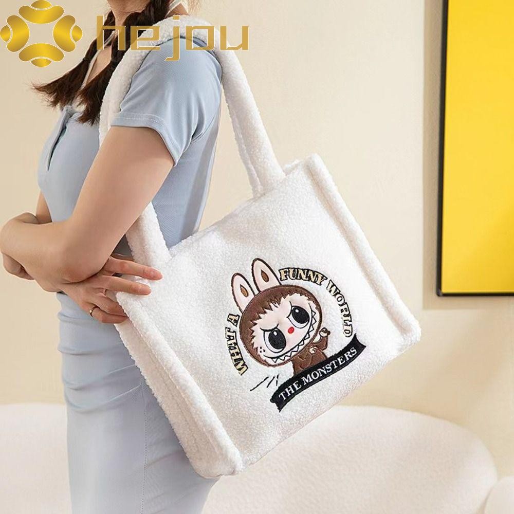 HEJOU Labubu Plush Handbag, Large Korean Style Labubu Shoulder Bag ...