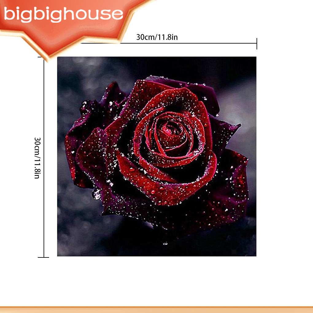 5D Diamond Painting Kit Red Rose Decoration Home Full Rhinestone Stitch ...
