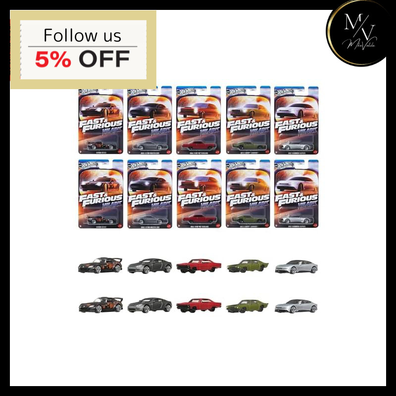 Hot Wheels Fast & Furious Villains Vehicle Assortment - 10-Pack Mini ...