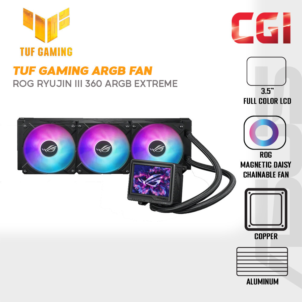 Asus ROG Ryujin III 360 ARGB Extreme Black Edition Liquid CPU Cooler ...