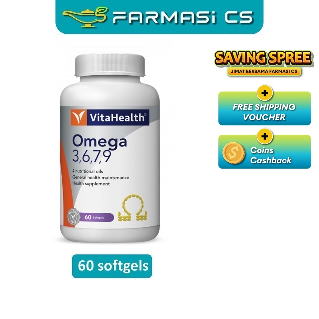 VitaHealth Omega 3 6 7 9 60 Softgels EXP:10/2025 [ Vita Health Omega- 3 ...