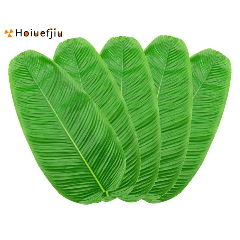 5PCS Artificial Banana Leaves Faux Tropical Leaves for Hawaiian Luau ...