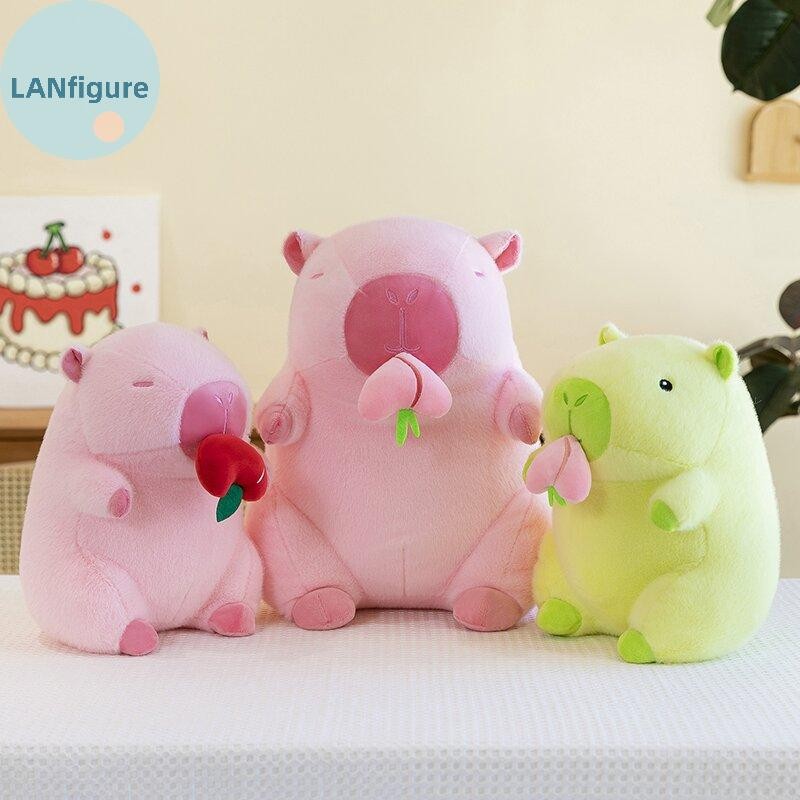LANfigure 30cm Eat Fruit Honey Peach Capybara Plush Toy Animal ...