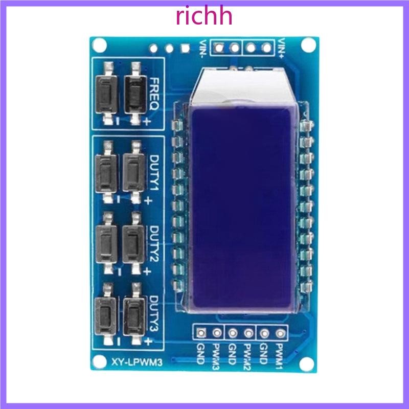 Richh 3 Channel PWM Pulse Generator Signal Generator Module Adjustable Frequency Square Wave ...