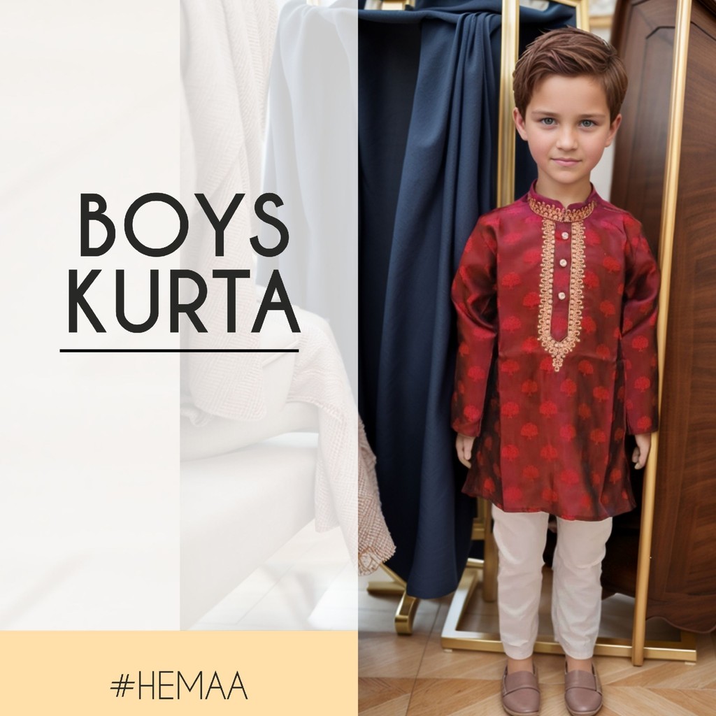 Boys Kurta Jippa Red | indian outfit for boys | Kurta budak lelaki ...