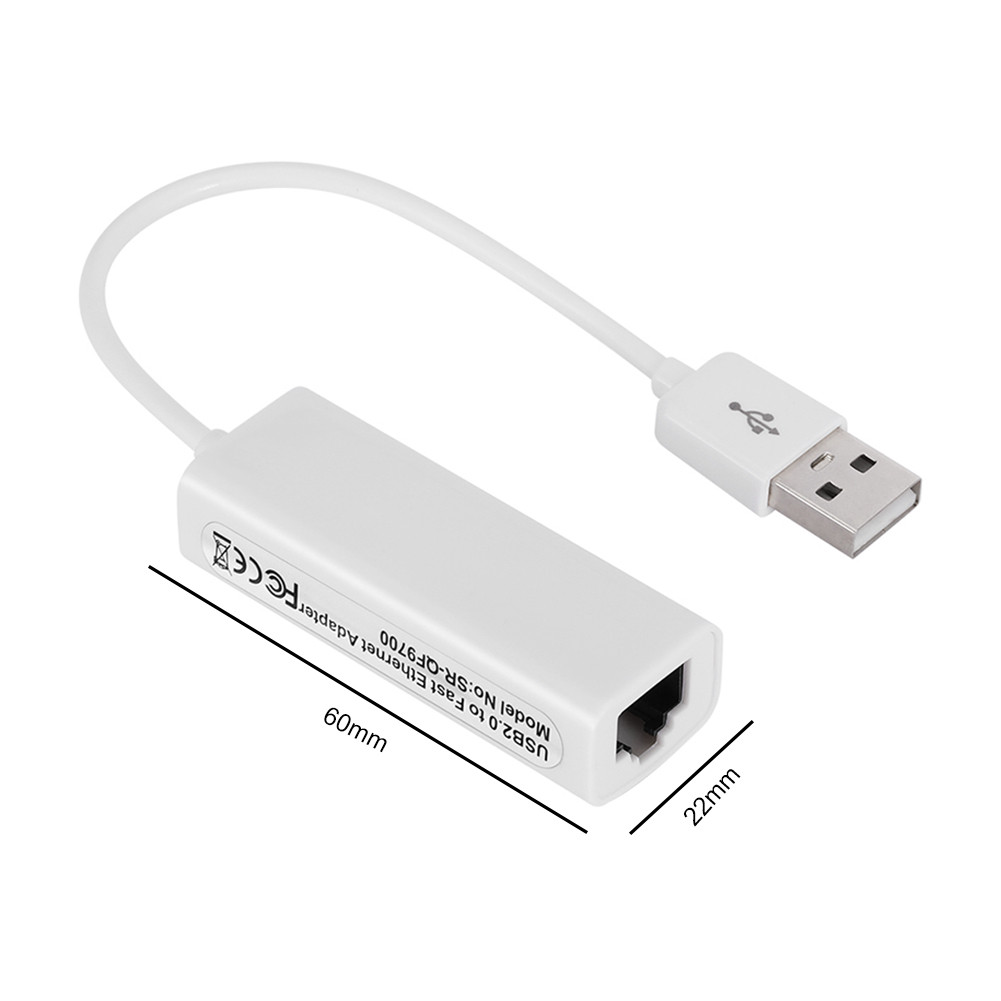 USB2.0 To RJ45 Drive-free Network Card External Wired Ethernet Adapter ...