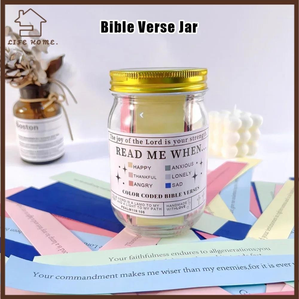YELGIRL Bible Verses Jar, Colorful Color Coded Christian Cards Jar, Christmas Gifts Handmade ...