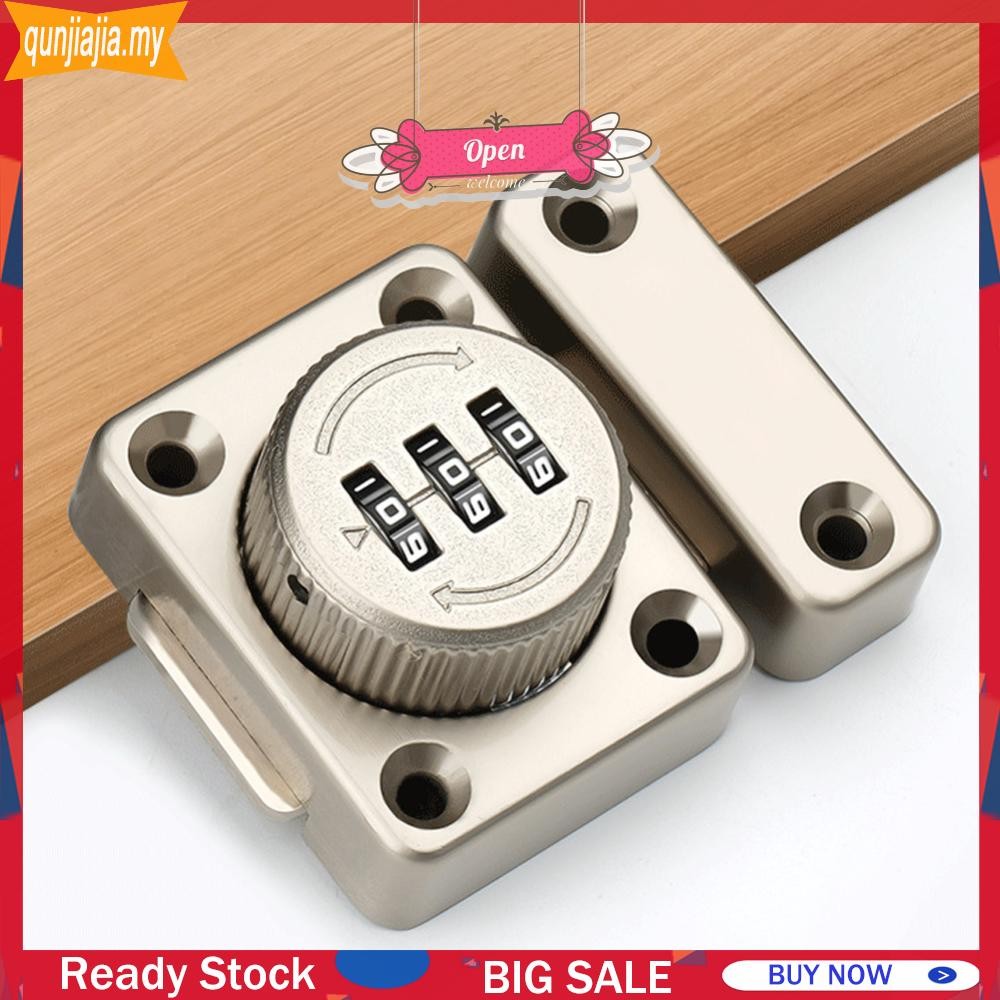 Combination Lock Latch 3 Digit Bolt Latch Password Deadbol Door Lock ...