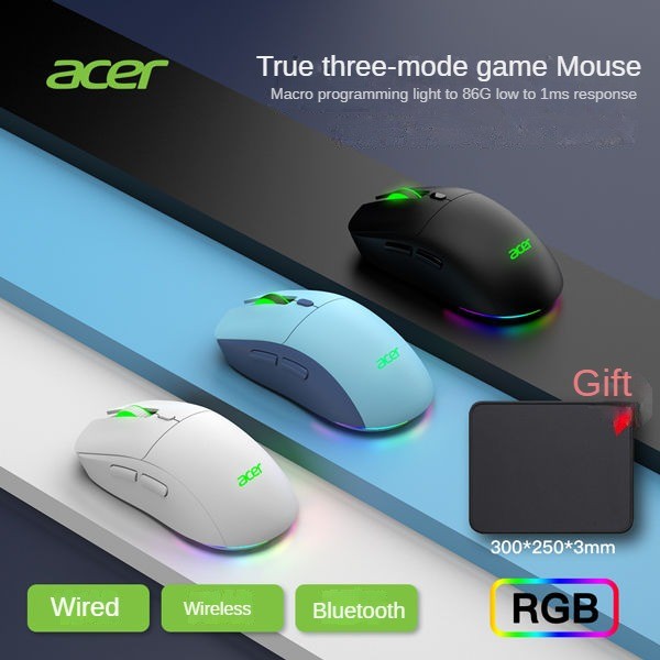 Mouse acer Gaming mouse Wireless Wired Bluetooth Three-Mode mouse RGB ...