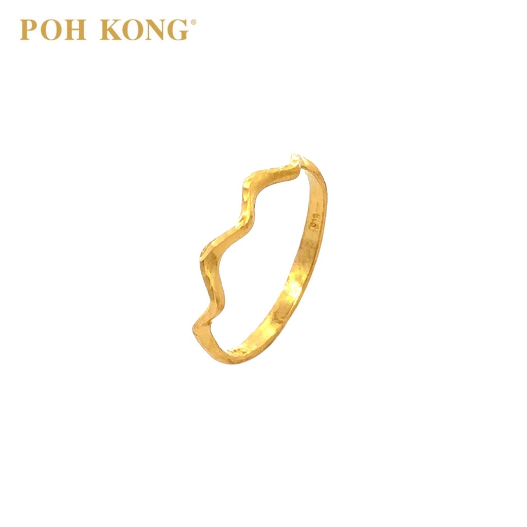 POH KONG 916/22K Gold Half Wave Design Ring | Shopee Malaysia