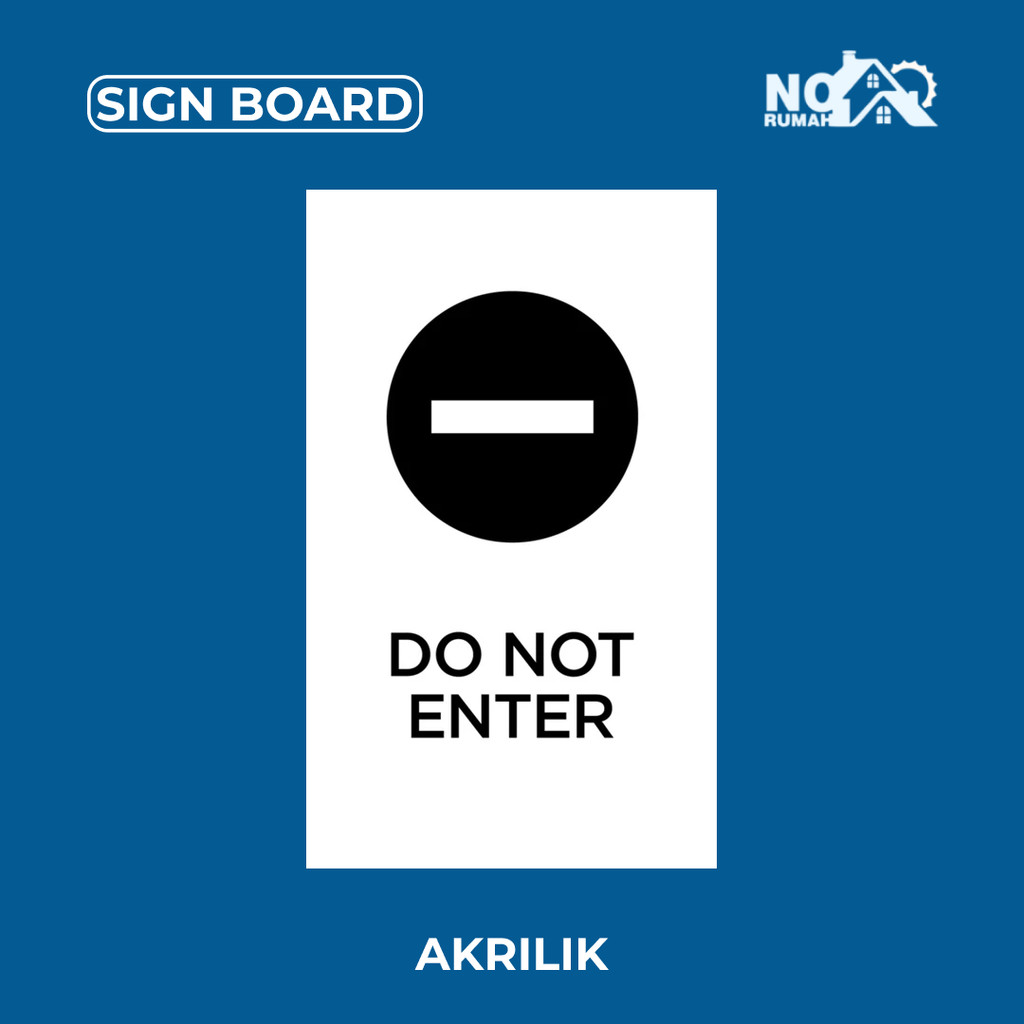 Signage Do Not Enter No Entry Acrylic Sign Room Nameplate Stick On ...