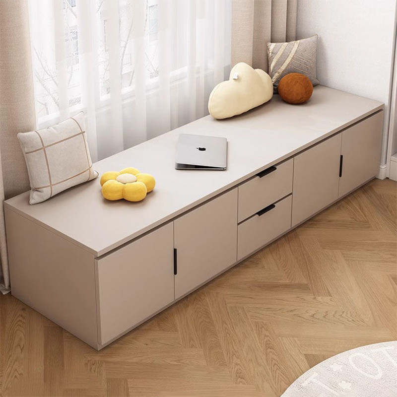 Solid Wood Balcony Bay Window Cabinet Locker Floor Storage Can Sit Can ...