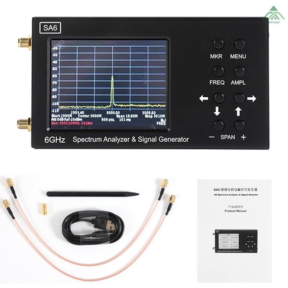SA6 Portable Spectrum Analyzer Signal Generator 3.2 inch Touched Screen Multifunctional Handheld ...