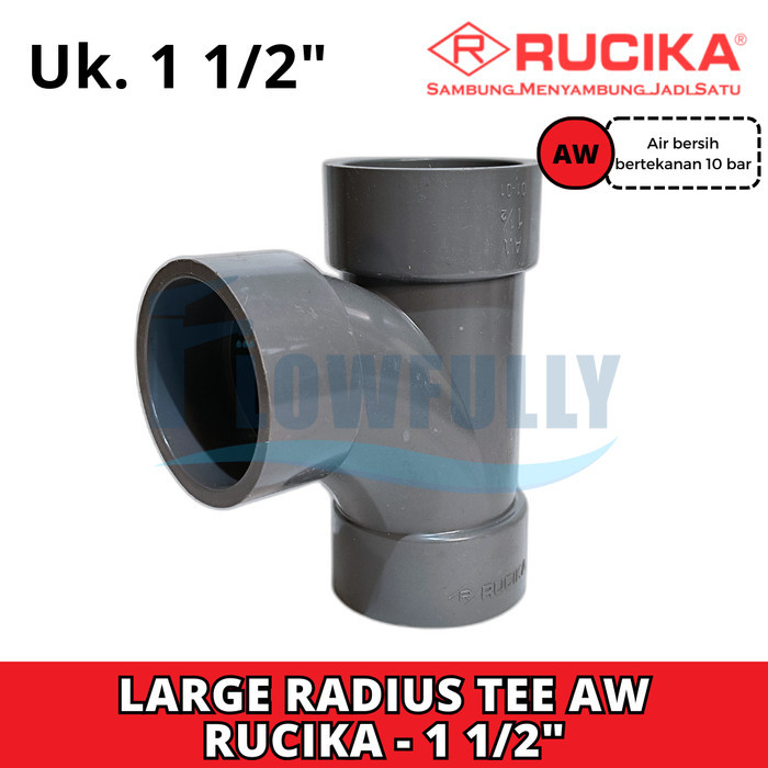 Large RADIUS TEE AW 1 1/2" RUCIKA PVC TEE WAY 90 1 1/2 INCH TY 90 ...