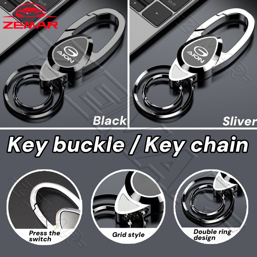 Aion Metal Car Keychain Motorcycle Key Holder High-end Double Ring ...