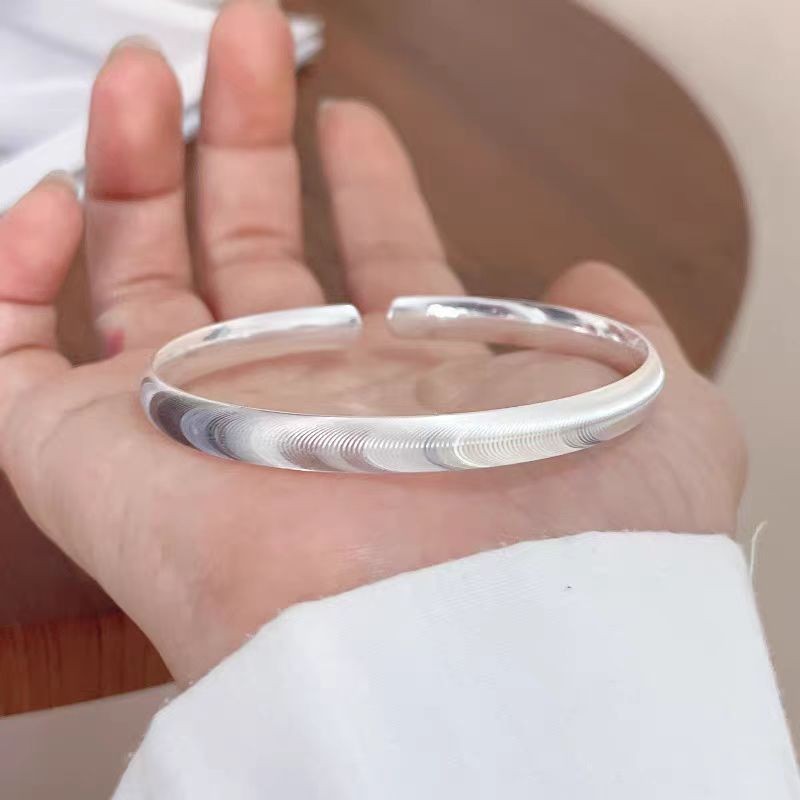 JF Cat Eye Bracelet 999 Silver Bangle 【爆闪猫眼 9999 纯银手镯】Opening Solid ...