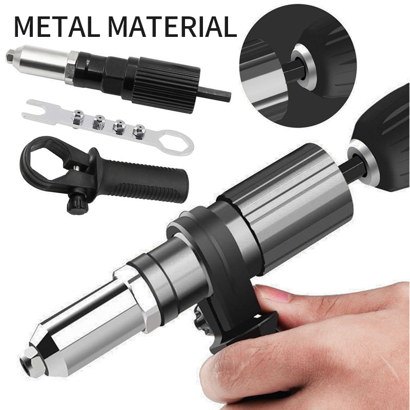 【COD】Power Drill Rivet Gun Adapter Blind Rivet Gun Adaptor Conversion ...
