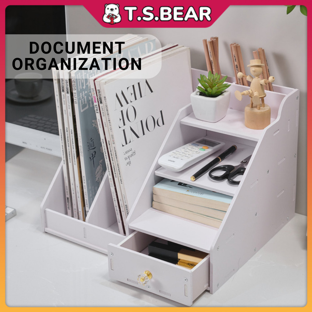 File Holder Document Tray Office Desk Storage Stationery Box Rak Kertas ...