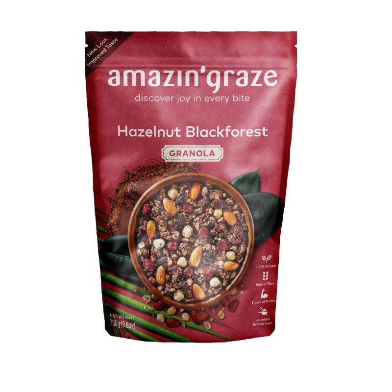 AMAZING GRAZE Hazelnut Blackforest Granola 250g | Shopee Malaysia