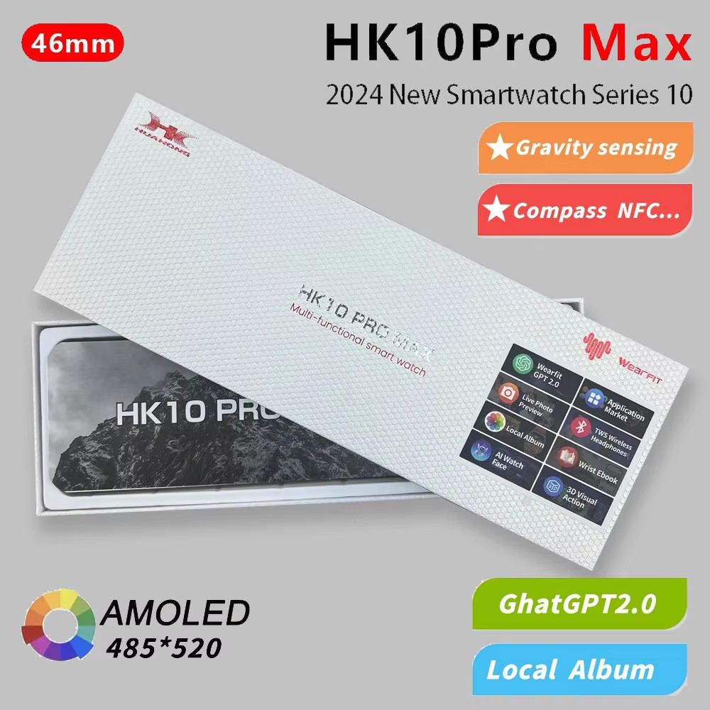 HK10 Pro Max AMOLED Watch 10 Smart Watch NFC Compass With Memory Local ...