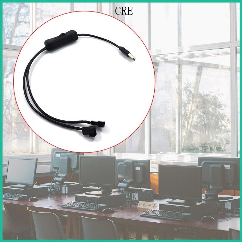 CRE PWM 5V USB to 3 4-Pin PC Fan Power Adapter Connector Cable 22AWG ...
