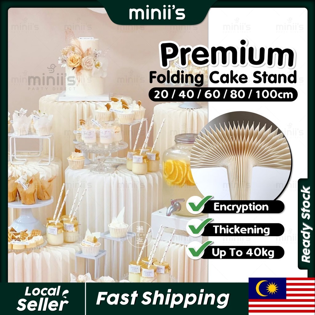 MINIIS PARTY Folding Cake Stand Round Paper Cylinder Stand Paper Cake ...