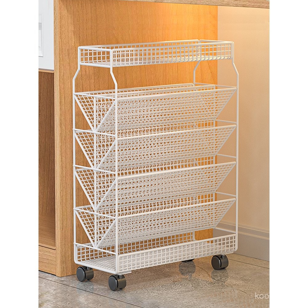 Rak Penyimpanan Bawah Meja, Rak Buku Kecil dengan Roda, Penyusun Buku ...