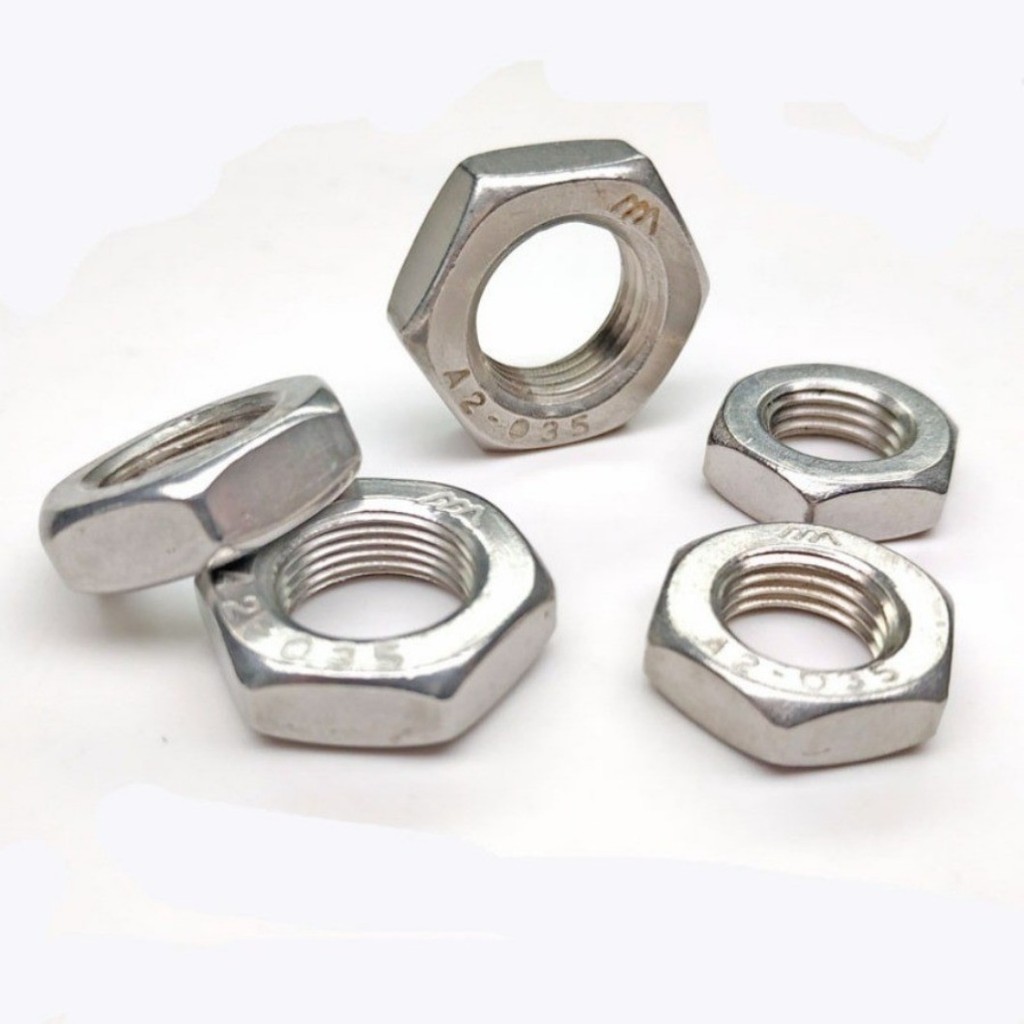 316 Stainless Steel Thin Hex Nut Flat Nut M3/M4/M5/M6-M30 | Shopee Malaysia