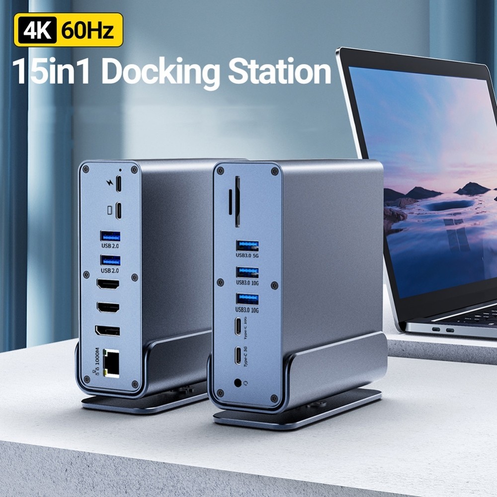 Sleek USB C Docking Station Supporting Multi Monitor Setup Effortlessly ...