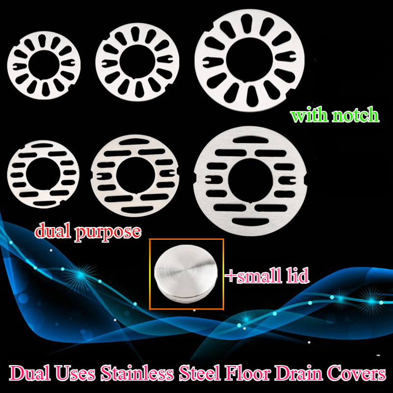Stainless Steel Floor Drain Cover with Notch Strainer Circular Dual ...