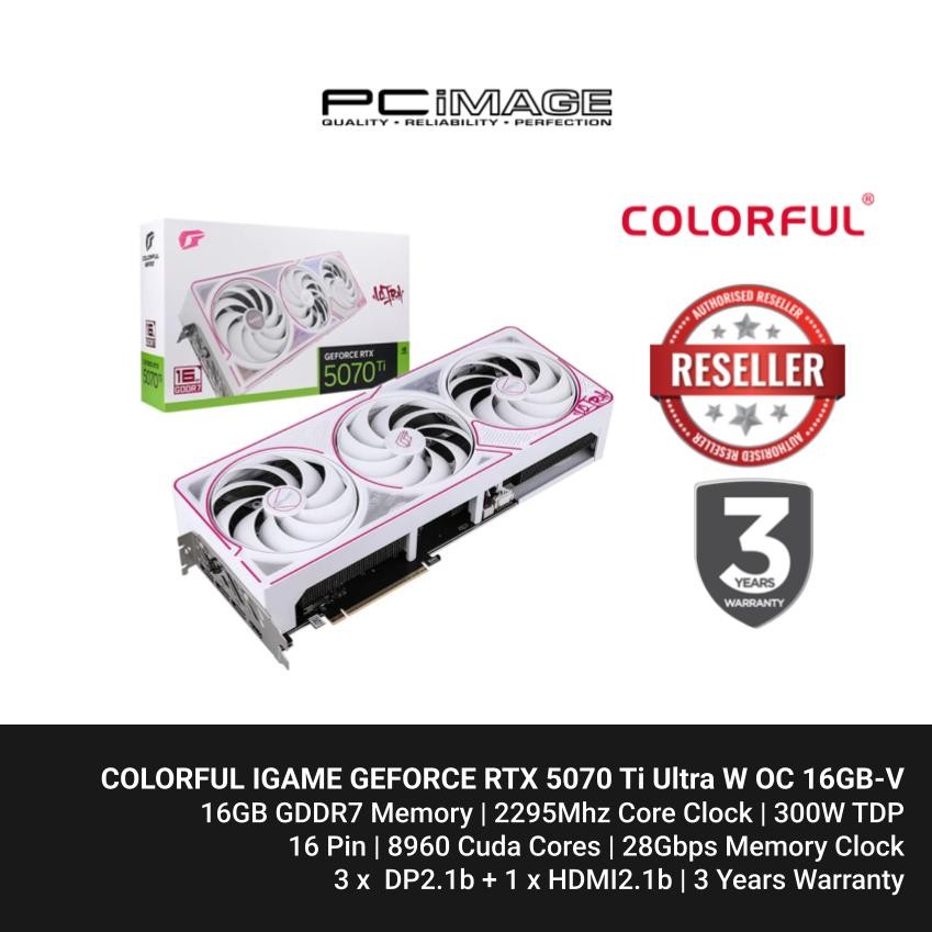 COLORFUL iGame GeForce RTX 5070Ti Ultra W OC 16GB-V GDDR7 Graphics Card ...