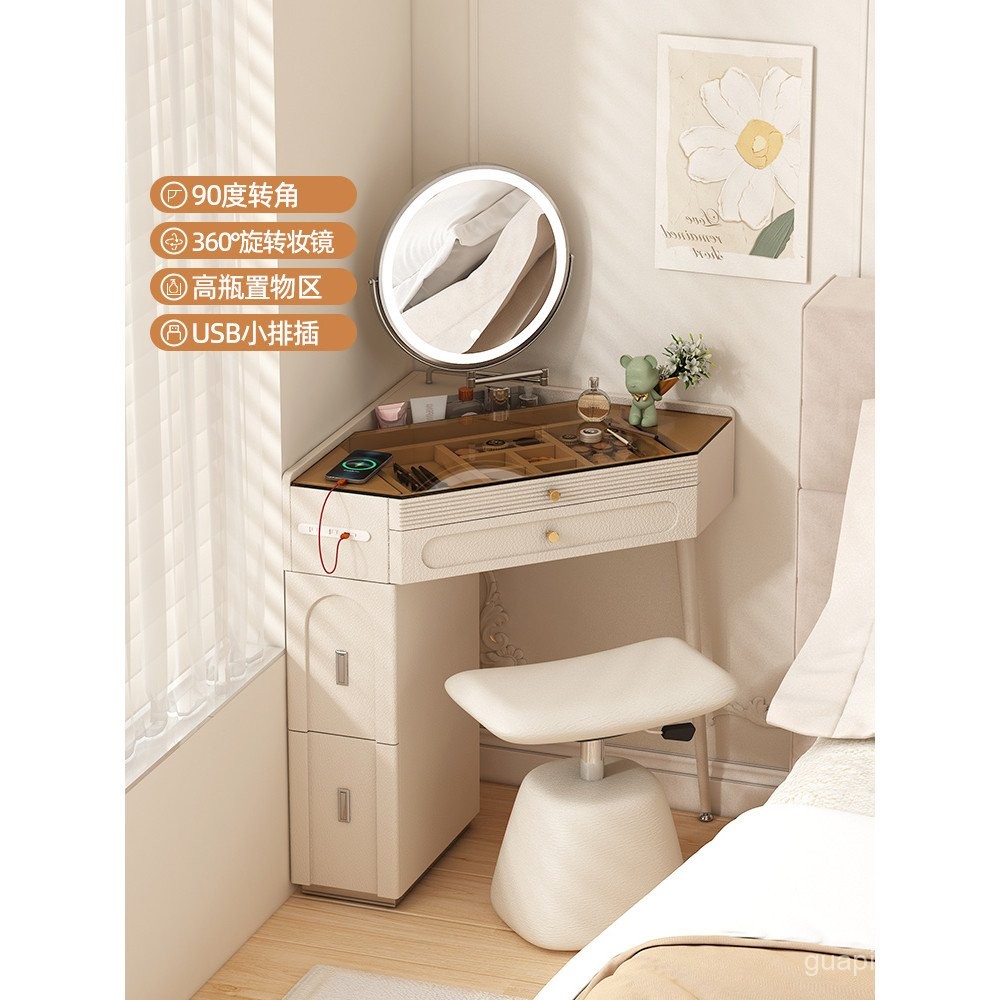 Corner Dressing Table French Cream Small Triangle Dressing Table ...