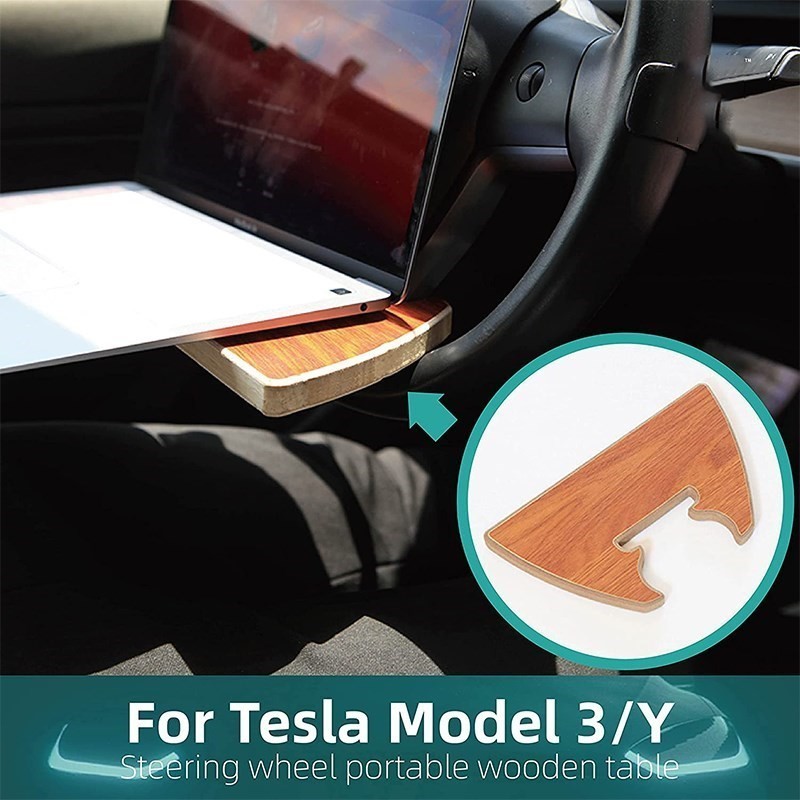 Model Y Portable Wood Grain table For Tesla Model 3 2017-2023 Laptop ...