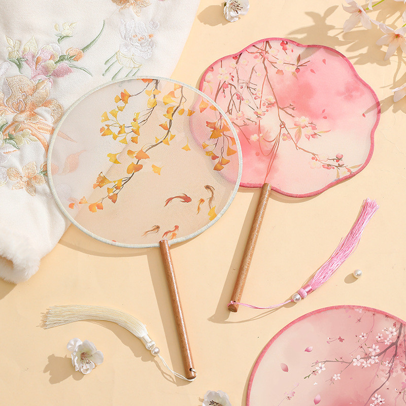 Ancient Style Semi-Transparent Group Fan Children Hanfu Fan Girls ...