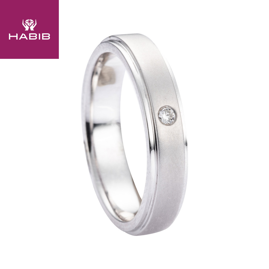 HABIB Diamond Men's Ring in 925 Silver Palladium Men's Ring 00880(PLD ...