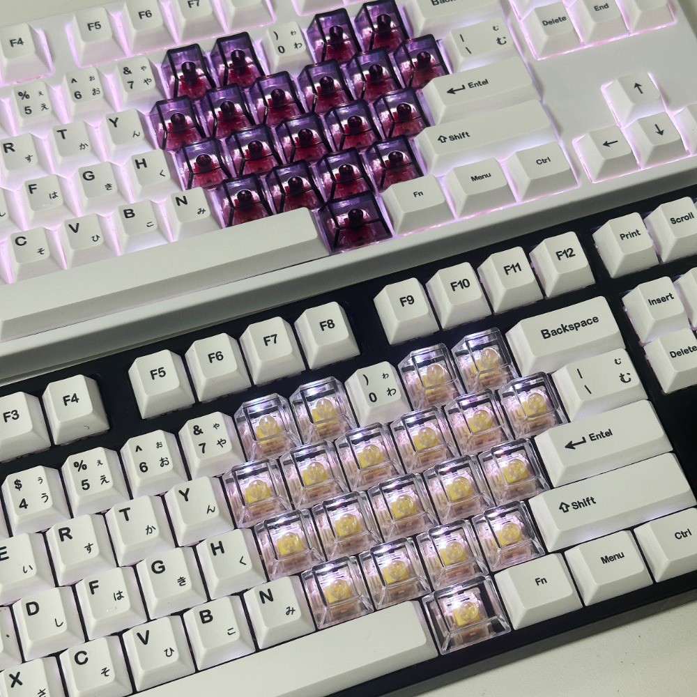 Heart Full Transparent Keycap Cherry Profile PC 21 Keys No Letter DIY ...