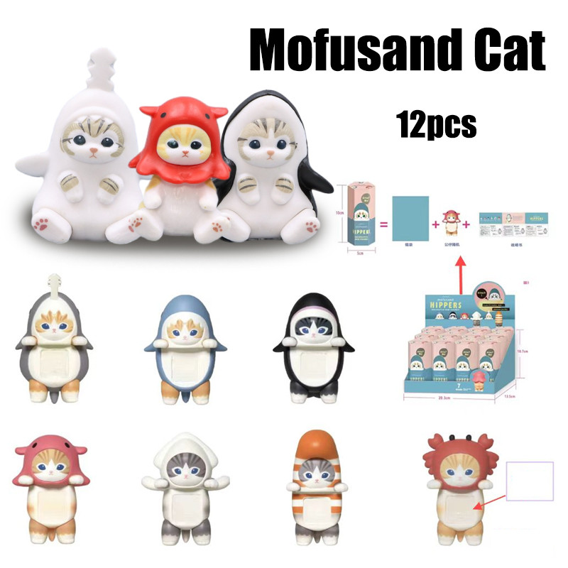 12pcs/box Mofusand Hippers Series Decorative Mini Figure Mofusand Cats ...