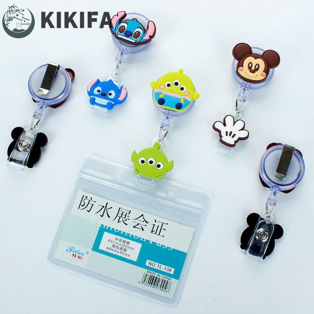 KIKIFA Retractable Badge Reel Silicone Name Tag Cute Students Office ...