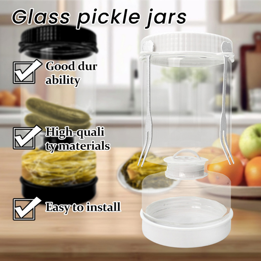 XPS Pickle Jar with Leak-proof Lid Pickle Flip Holder Separate Food ...