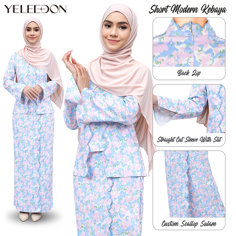 YELEEDON Baju Kurung Raya HAJI 2025 lace printed baju raya 2025 viral ...
