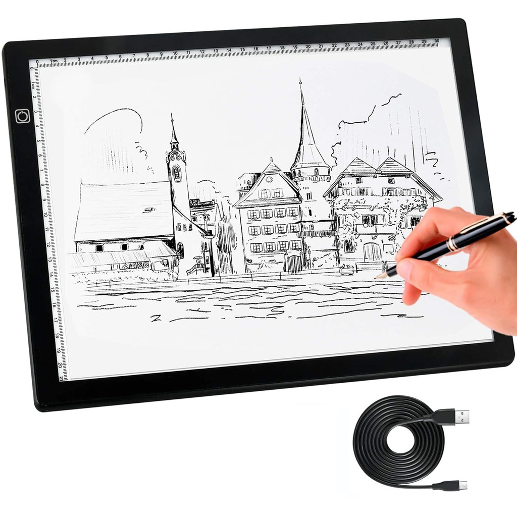 A3 A4 A5 LED Light Board 3 Level Dimmable Brightness USB Power Artcraft Light Table for Tracing ...