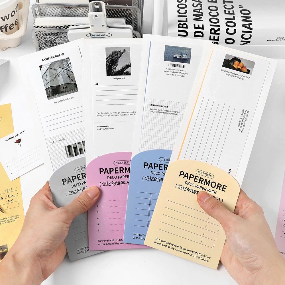 Cdaily|6 Sheets into Memory Poetry Special Paper Material Pack Student ...