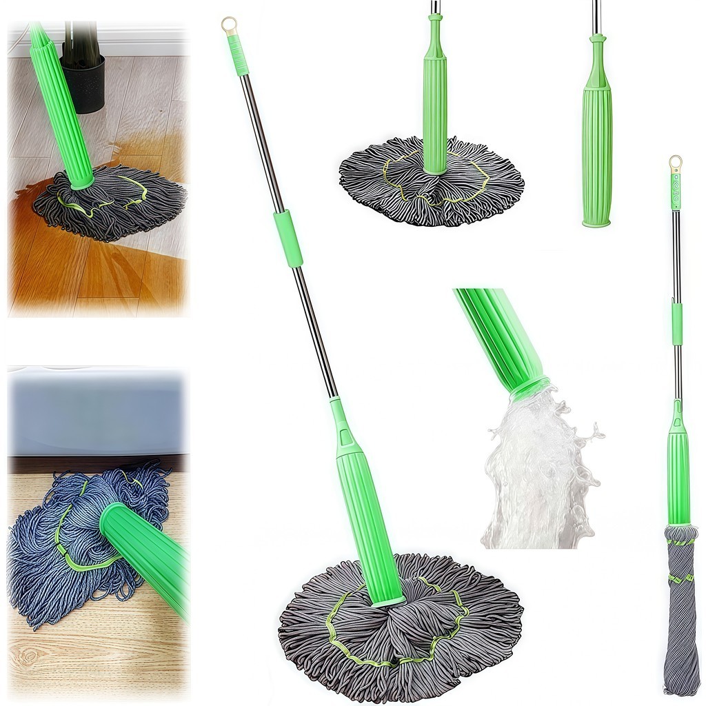 2 in 1 Dehydrated Mop Self Wringing Twist Floor Cleaning Wring Wet Dry ...