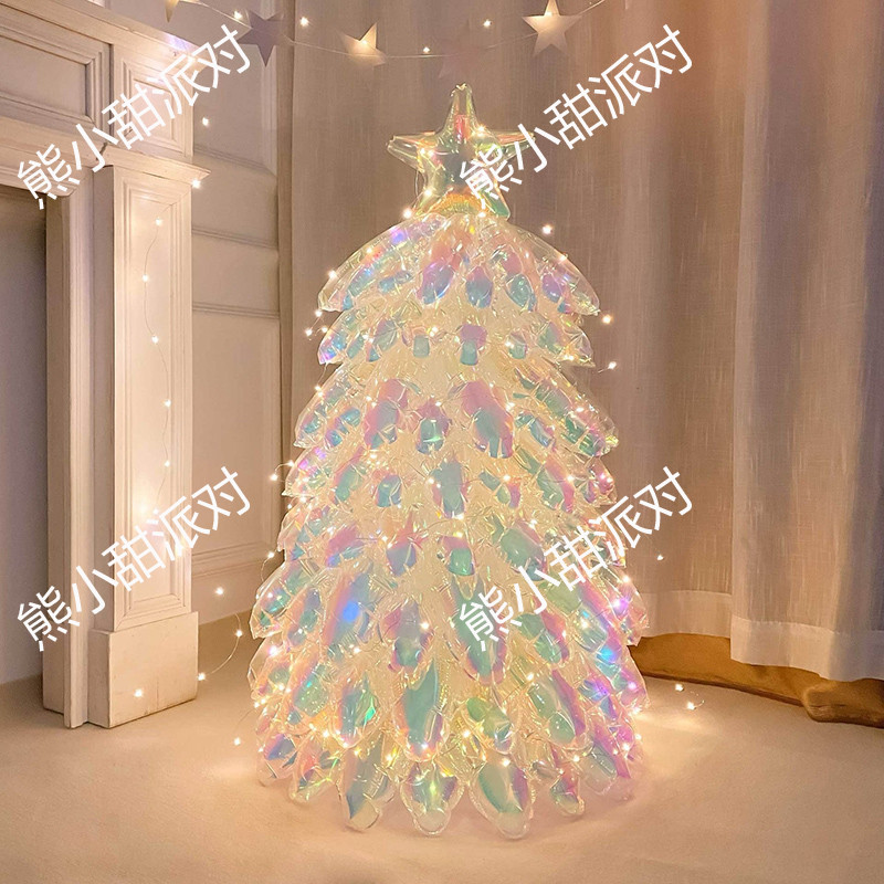 Iridescent Christmas Tree Foil Balloon with LED Lights Reindeer ...