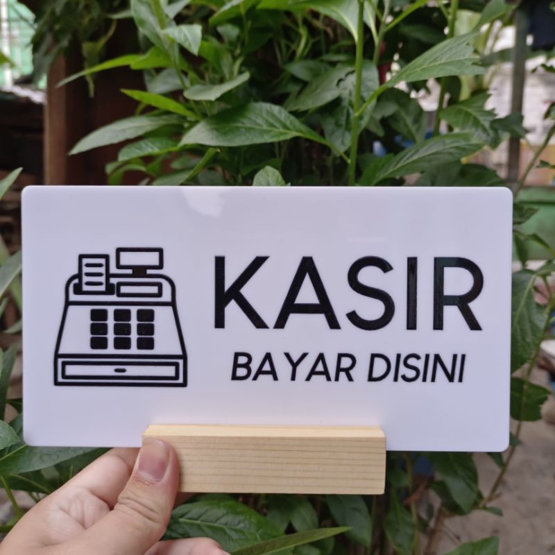Acrylic board with cashier writing. Pay here | Acrylic Cashier Sign ...