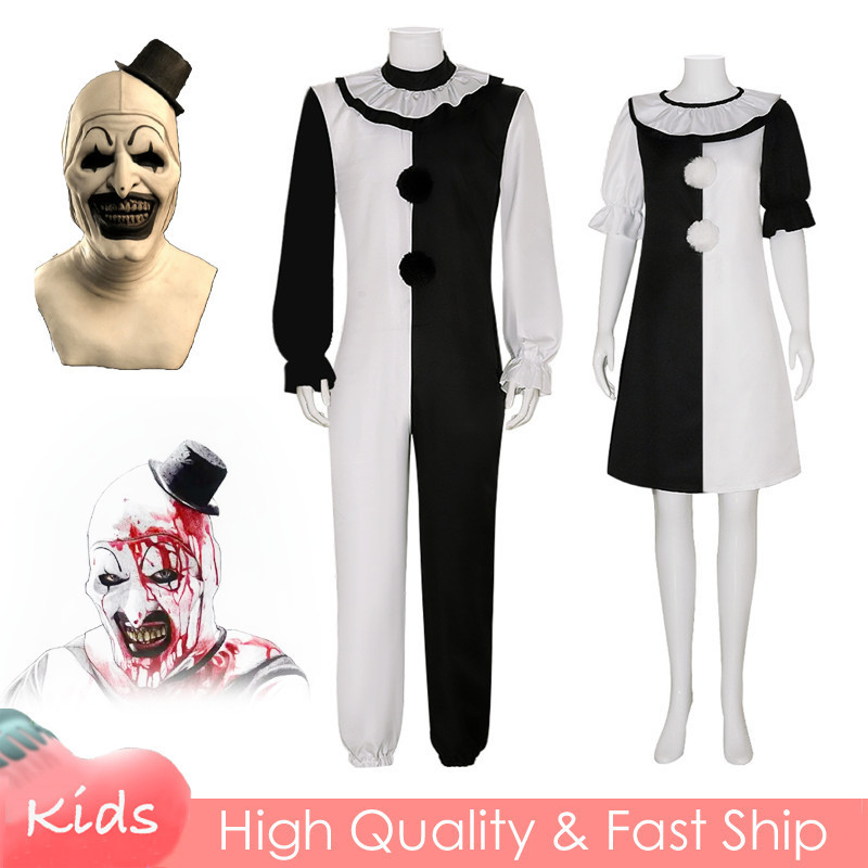 Terrifier 3 The Clown Dress For Woman Black White Jumpsuit For Adult ...