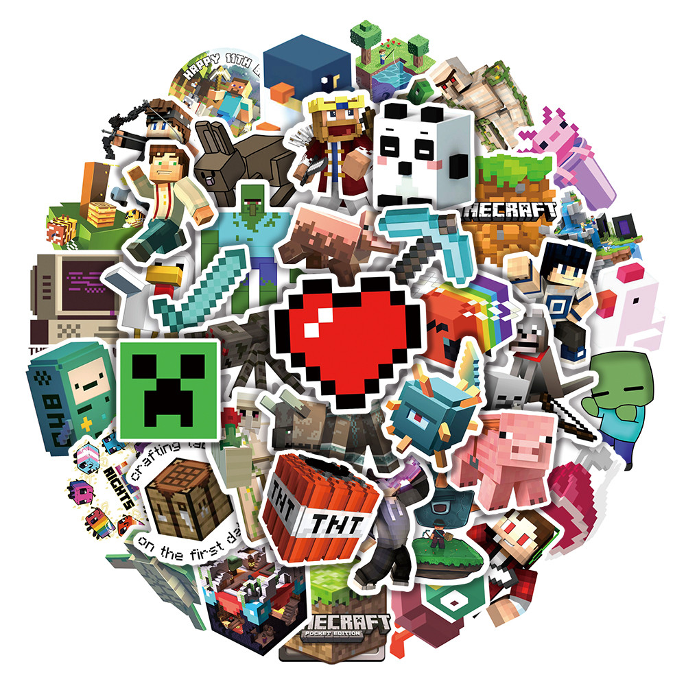 Minecraft 50pcs Cartoon Sticker Minecraft Cup Notebook Waterproof ...