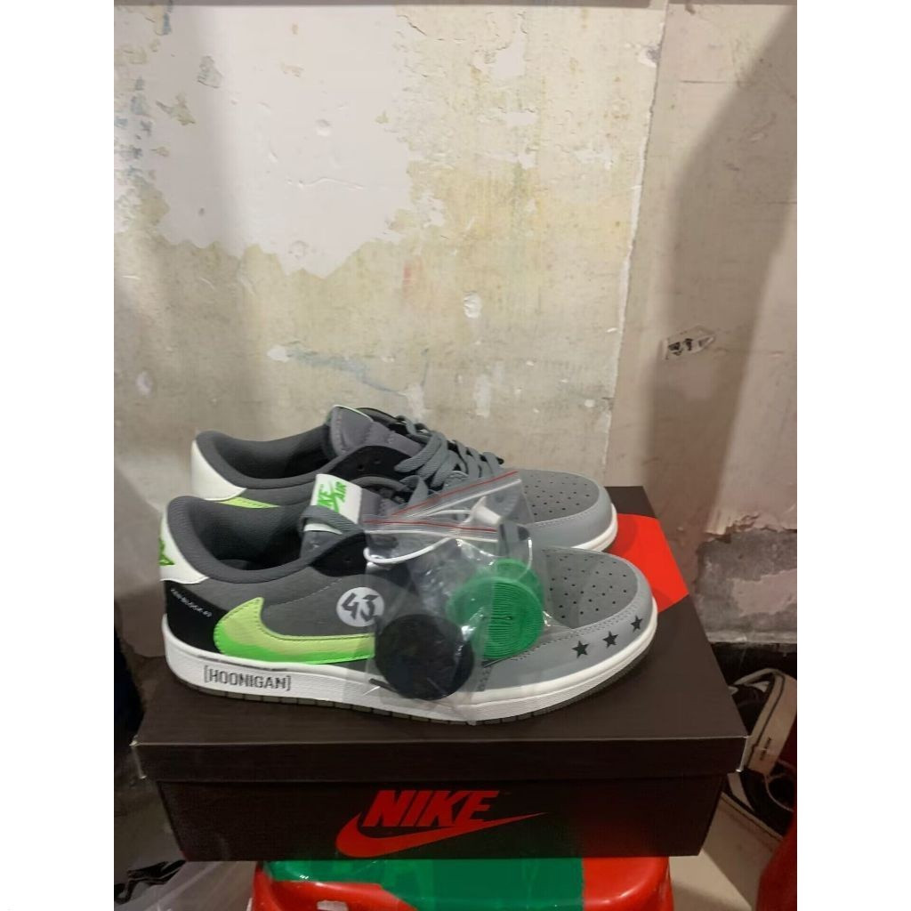 Travis Scott X Ken Block X Air Jordan 1 kasut bola keranjang Hoonigan ...