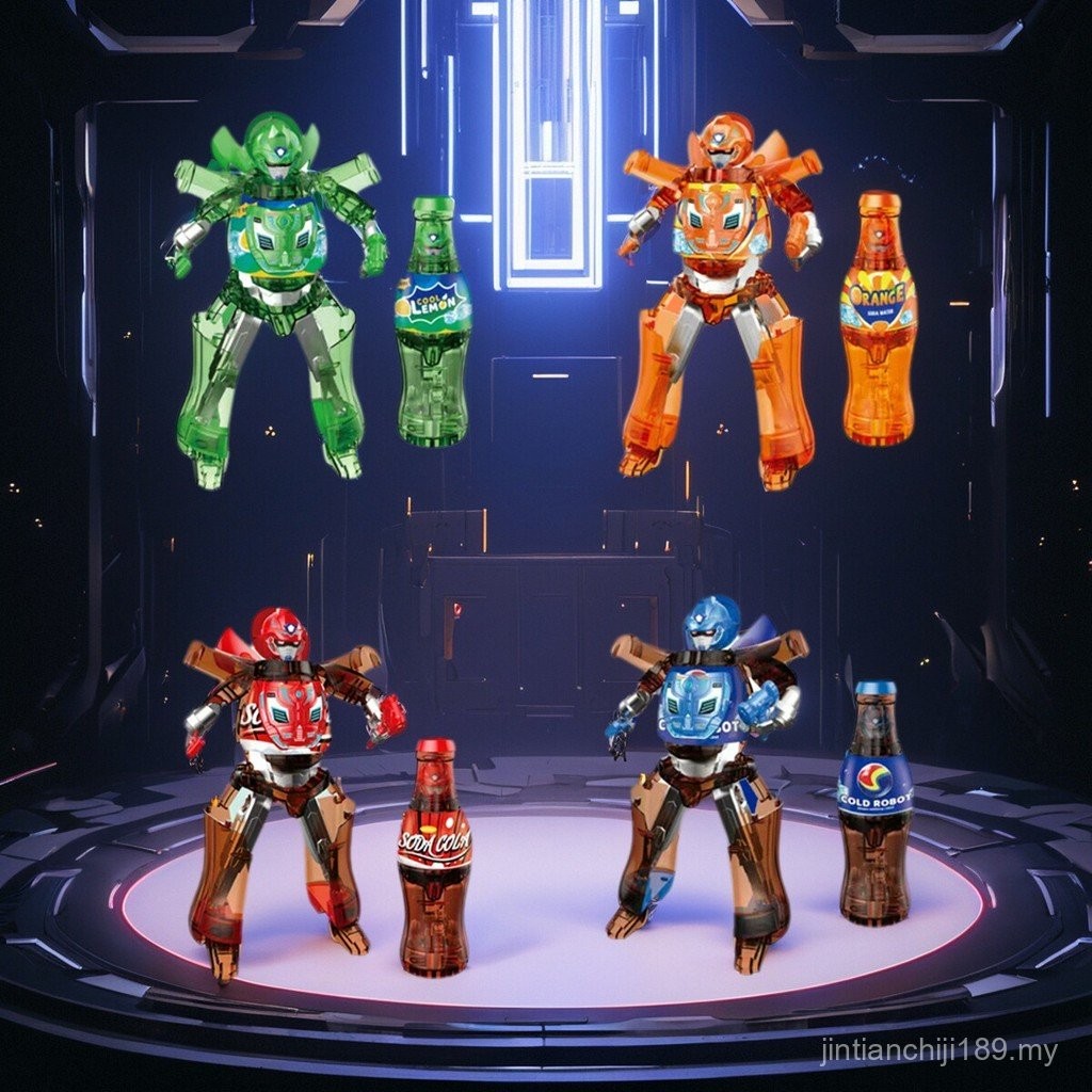 Soda Robot Children Transforming Toys Beverage Transforming Bottled ...