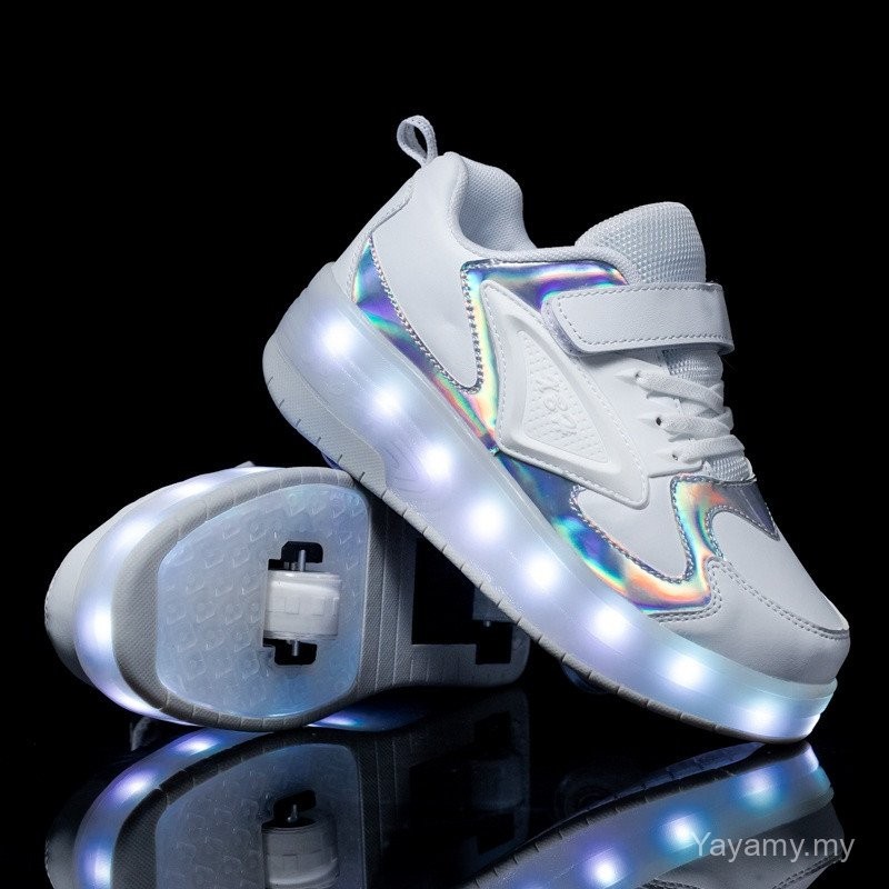 2-wheel skate shoes, shoes with wheels, LED lights, flashing lights, 7 ...